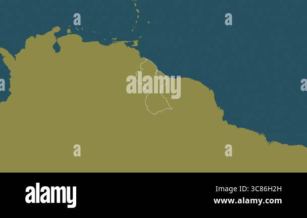 Guyana map - zoom. Regions. Pattern Stock Video Footage - Alamy