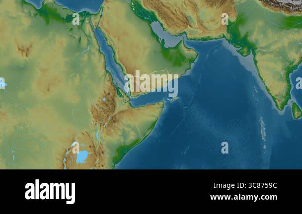 Yemen map - extract. Regions. Physical Stock Video Footage - Alamy