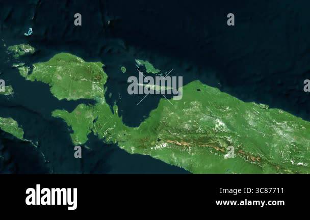 Yapen Island - Indonesia close-up - satellite. Preview Stock Video ...