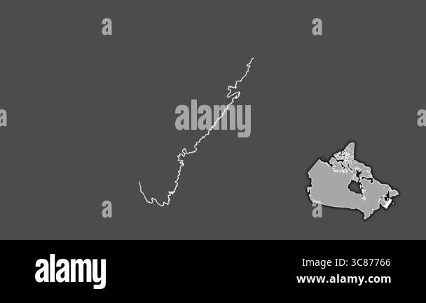 Nova Scotia - province of Canada, extruded and isolated. Grayscale ...