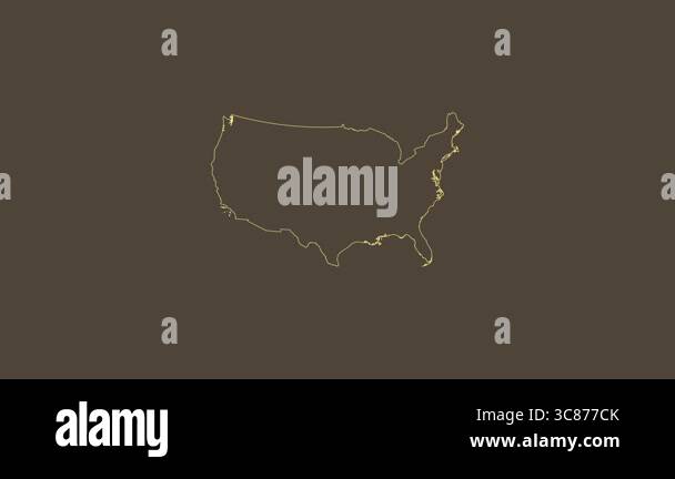 United States map - solid. Regions. Sepia Stock Video Footage - Alamy