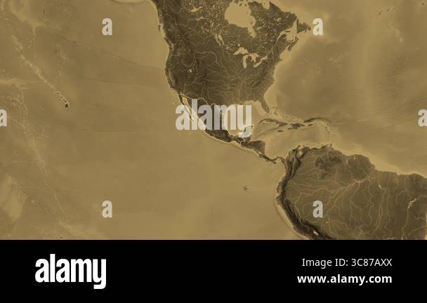 Mexico map - extract. Border. Sepia. Labels Stock Video Footage - Alamy