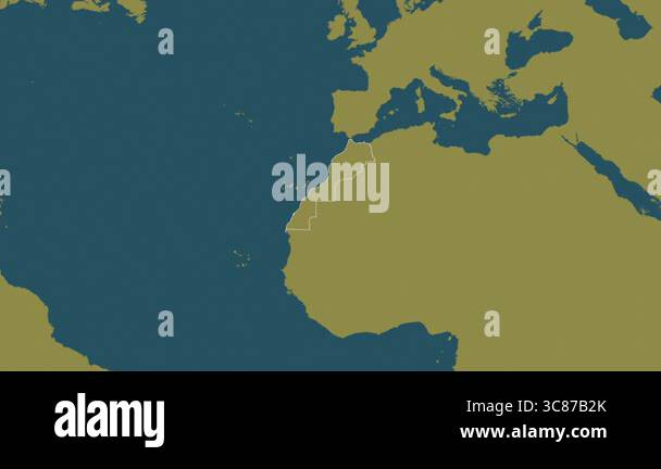 Morocco with Western Sahara map - zoom. Border. Pattern Stock Video ...
