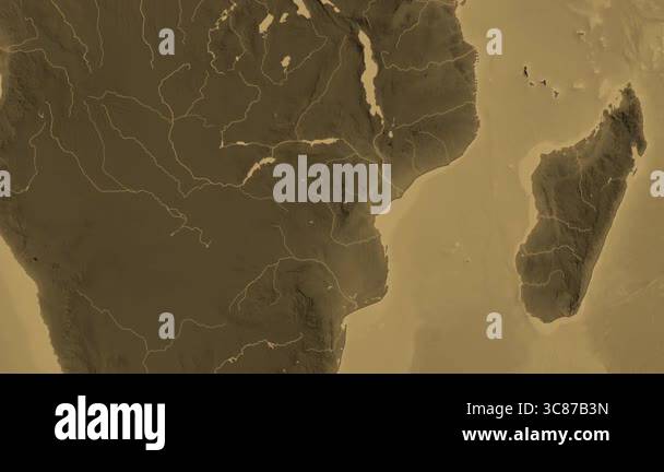 Mozambique map - drive. Border. Sepia Stock Video Footage - Alamy