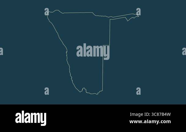 Namibia map - cartoon. Border. Physical Stock Video Footage - Alamy