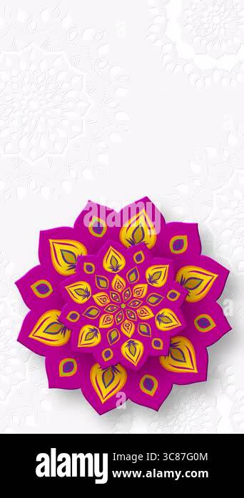 Rotating Indian Rangoli or Mandala for Diwali festival of lights ...
