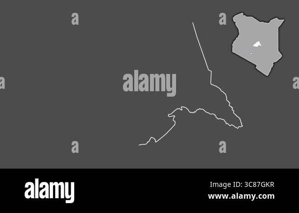 Meru, Kenya, extruded and isolated. Grayscale Stock Video Footage - Alamy