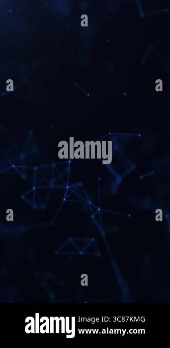 Vertical seamless 4K loop with abstract flowing data lines and digital ...