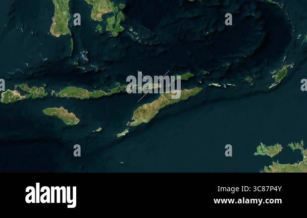 Alor Island - Indonesia close-up - satellite. Preview. Glow Stock Video ...