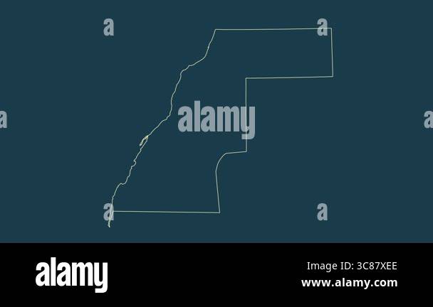 Western Sahara map - cartoon. Regions. Physical Stock Video Footage - Alamy