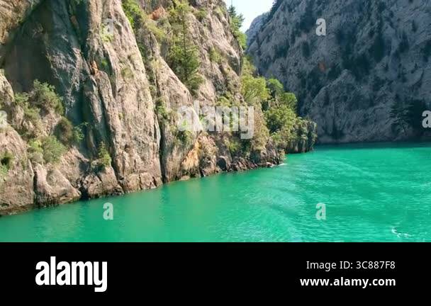 Panoramic Landscape view on green canyon Antalya Turkey with turquoise ...