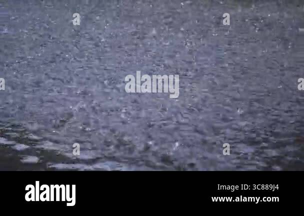 Beautiful Rain, Drizzling Rain, Gentle Rain. Raindrops fall into a ...