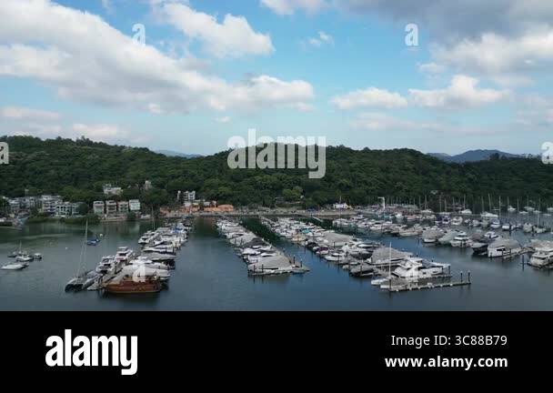 Modern marina with yachts and stunning sea views. April 21, 2025 Stock ...