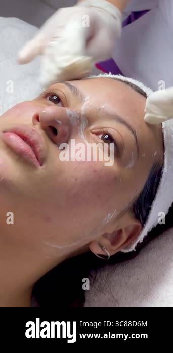 video of dark-haired mixed-race Colombian young adult woman in spa ...