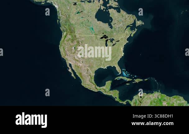 United States map - extract. Regions. Satellite. Labels Stock Video ...