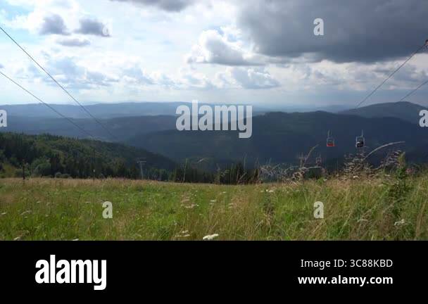 Mountains ranges in the Carpathians. Hills, forest and valley. Nature ...