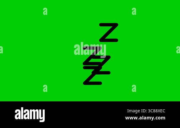 sleeping illustration animation on green screen. zzz animation sleeping ...