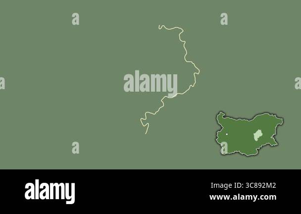 Sliven - province of Bulgaria, extruded and isolated. Satellite Stock ...
