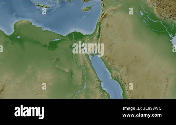 Gulf of Suez. Pale map. Patterson Cylindrical. Location Stock Video ...