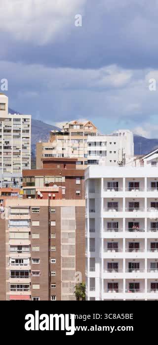 Portrait vertical time lapse footage showing a hotel in the Spanish ...