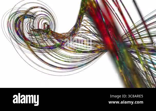Fantastic video animation with stripe wave object in slow motion ...