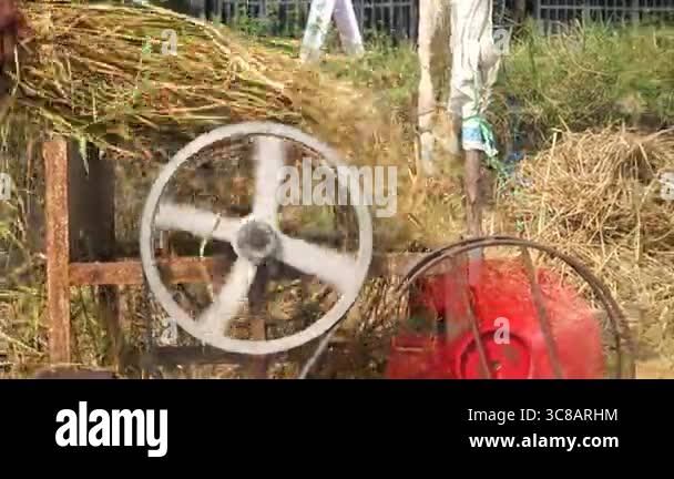 The rice mill machine is rotating to grind rice. Focus selected Stock ...