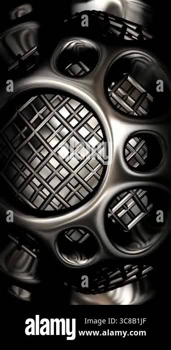 Cinematic Background, Elegant Template, Chrome Shapes, Reflection ...