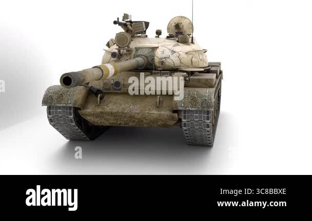 old army tank on white background Stock Video Footage - Alamy