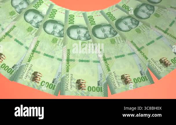 Ravishing Looping Design 1000 Metical Curency of Mozambique Stock Video ...