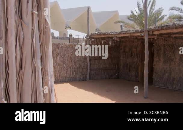 A traditional Emirati barasti house, also known as areesh, constructed ...