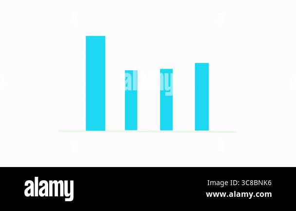 Sky blue Icon business graph animation on the white background. Motion ...