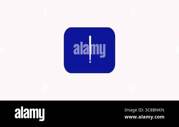 Animation of a danger icon on transparent purple box with white ...