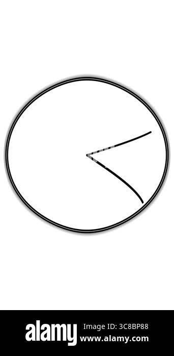 Luminous analog clock with glowing effect . Modern neon time animation ...