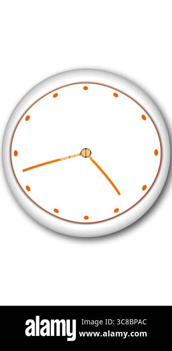Glowing analog clock animation with white and brown. Smooth loop for ...