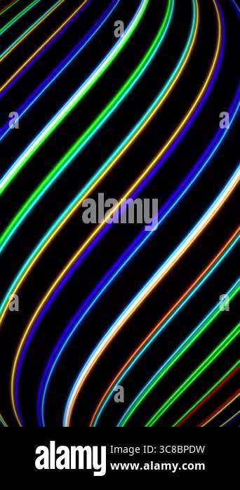 Animated colorful wavy vertical lines. Abstract motion background for ...