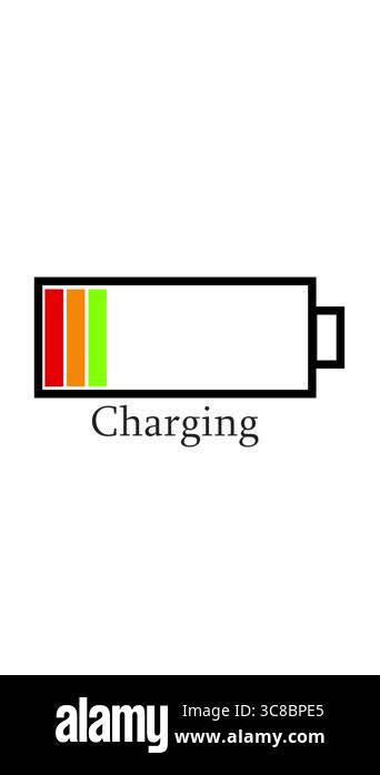 Animated battery charging process. Seamless charge level animation for ...