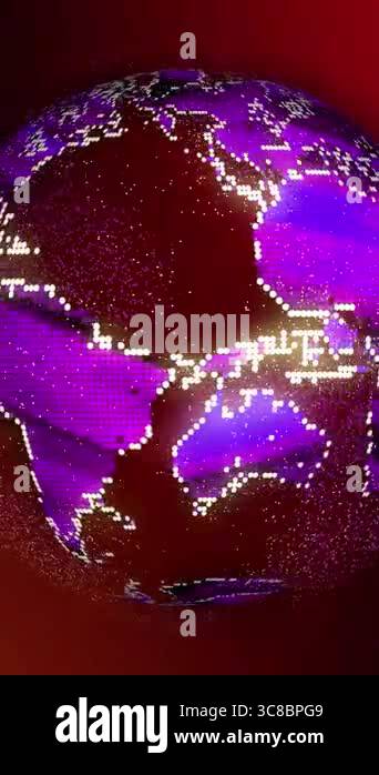 Animated 3d earth globe rotation. Global connection concept for ...