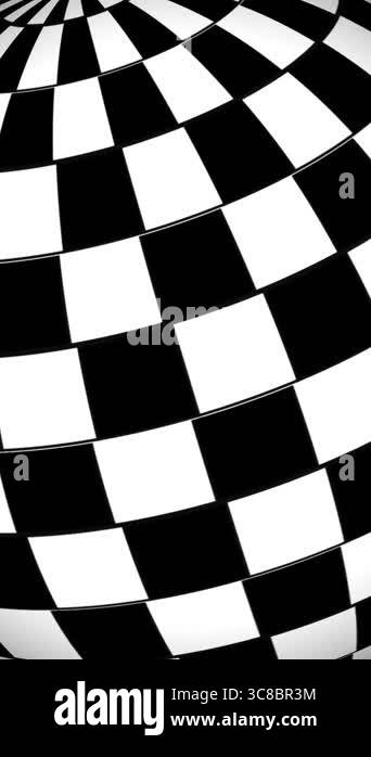 Abstract checkerboard sphere in continuous rotation, providing a modern and stylish background ...