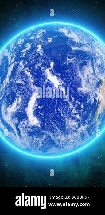 High quality space animation of the earth rotating with realistic ...