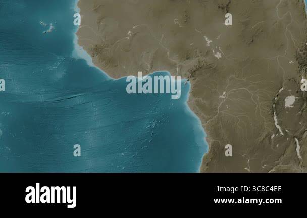 Gulf of Guinea. Sepia map. Patterson Cylindrical. Diagram Stock Video ...