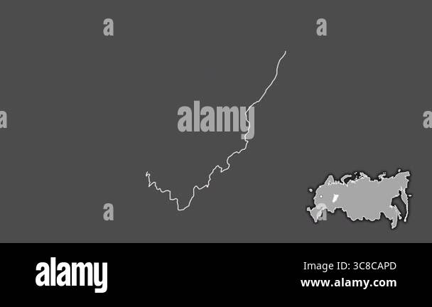 Perm', Russia, extruded and isolated. Grayscale Stock Video Footage - Alamy