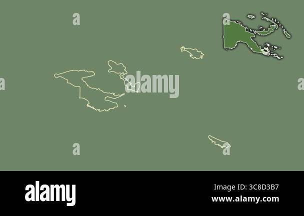 Milne Bay, Papua New Guinea, extruded and isolated. Satellite Stock ...