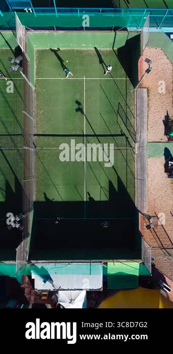 Aerial View of Vibrant Padel Tennis Courts Bustling with Activity ...