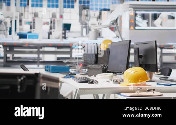 Monitor in photovoltaics factory office used in finetuning system ...