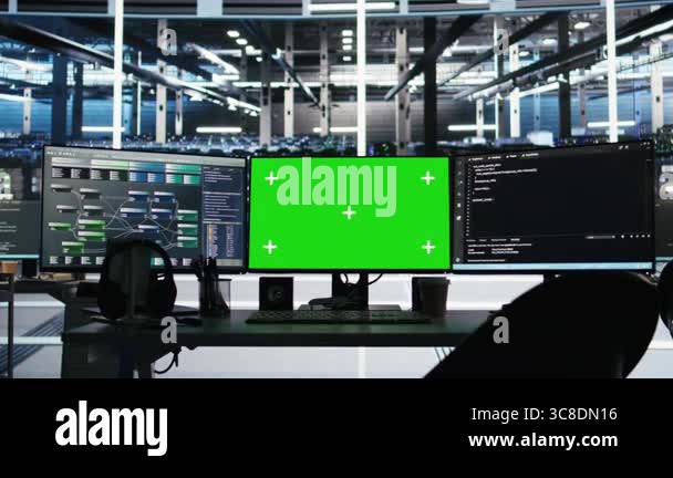 Data center green screen chroma key computer systems controlling ...
