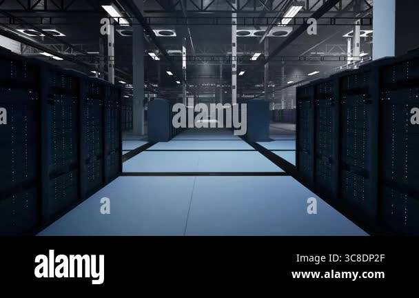 Enterprise server room infrastructure delivering processing capacity for AI powered automation ...