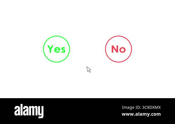 cursor selects yes checklist and no cross animated cursor selects yes ...