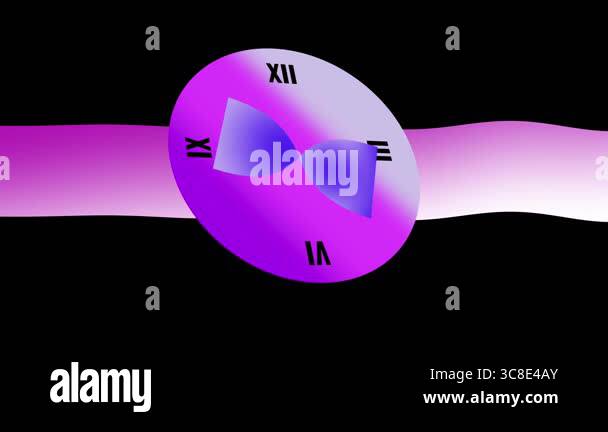 A distorted clock melts over a purple background, referencing ...