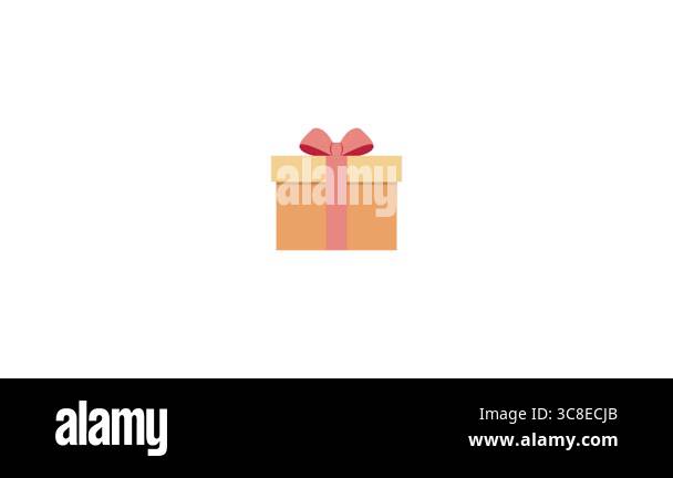 2D animation of a gift box with a ribbon bow, ideal for themes like ...