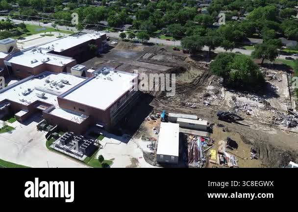 Bitumen roof system with commercial HVAC units of elementary school ...